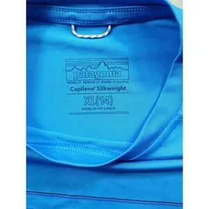 Patagonia | Shirts & Tops | Patagonia Kids Capilene Silkweight Blue Xl ...